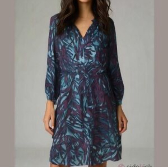 Tucker | Dresses | Tucker Silk Long Sleeve Abstract Print Shirt Dress ...